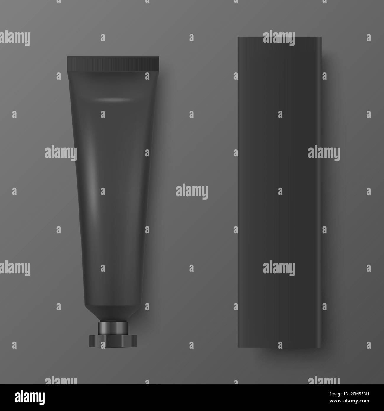 Vector 3d Realistic Plastic, Metal Black Tooth Paste, Cream Tube ...