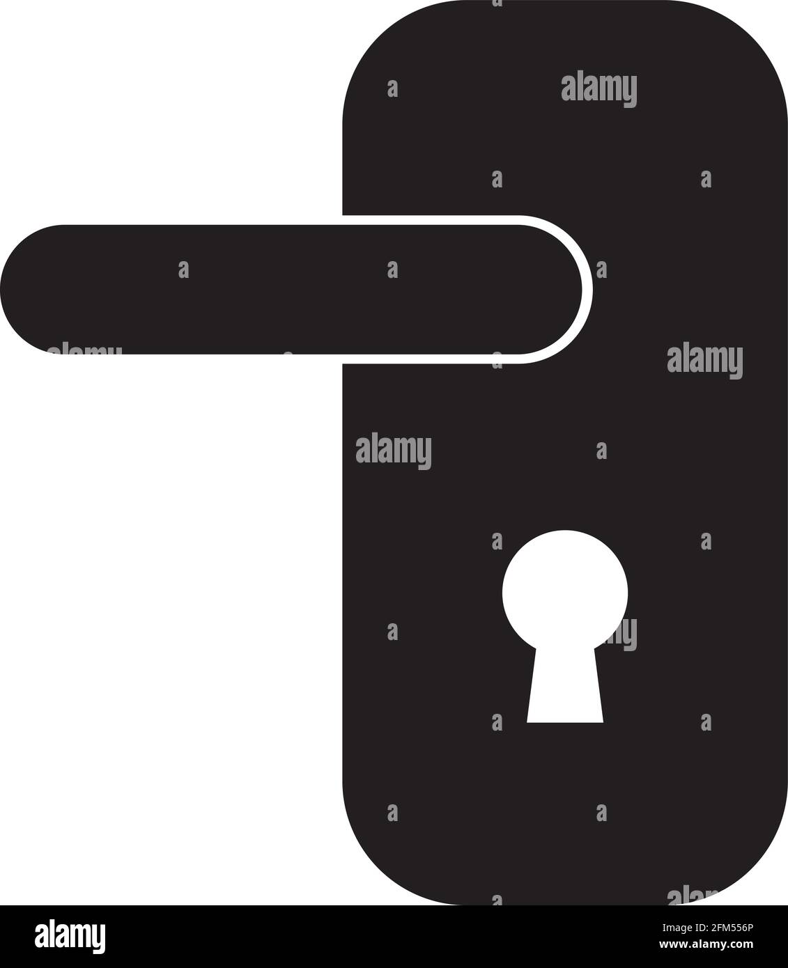 Door handle and keyhole isolated background vector image Stock Vector ...
