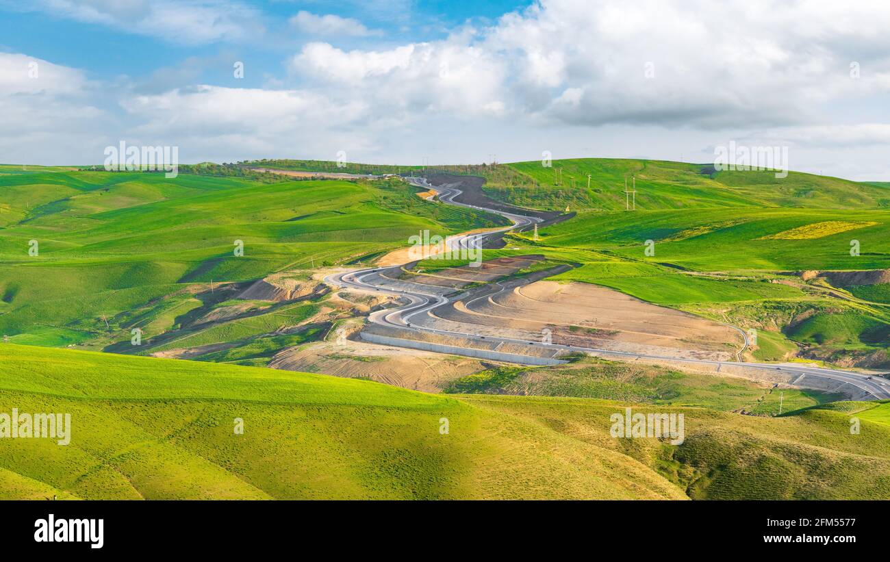 Winding road through the pass landscape Stock Photo - Alamy