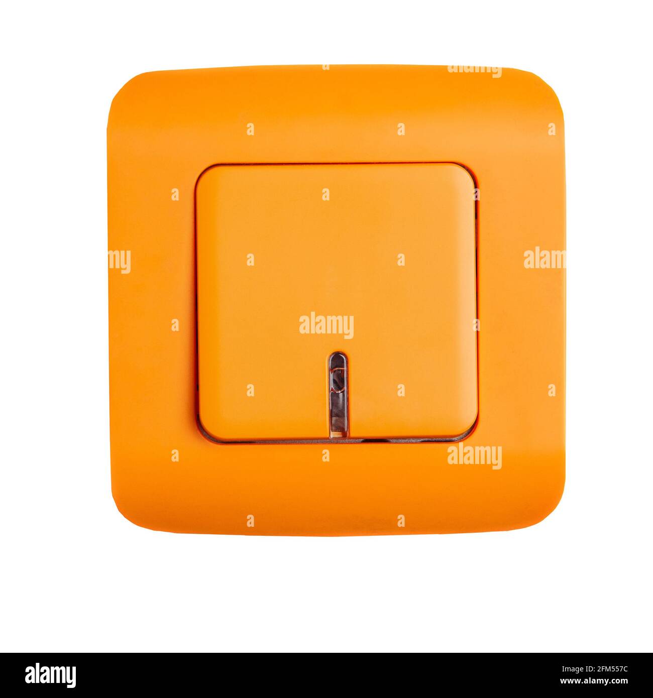 Orange light switch isolated on white background. Modern design concept ...