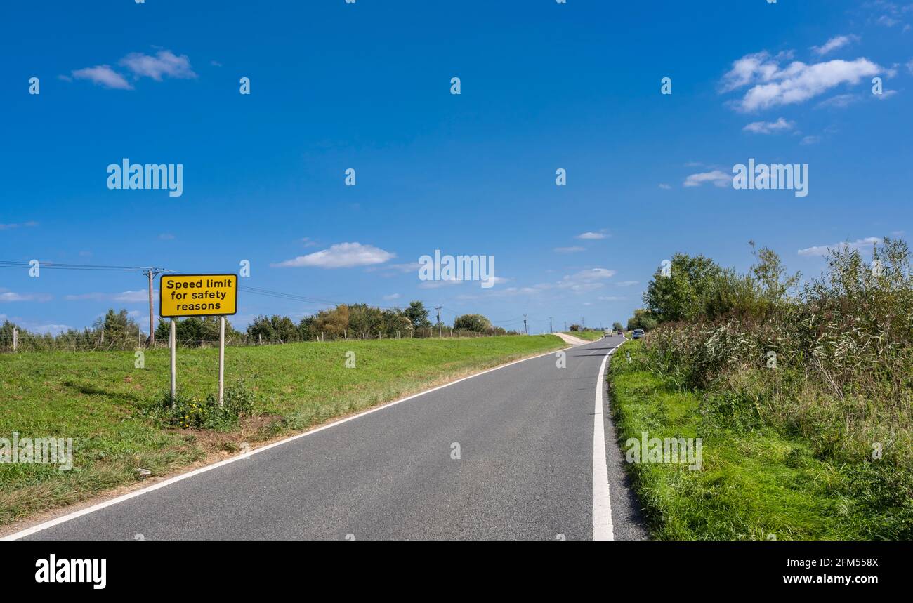The road along Nene North Bank beside the River Nene, between ...