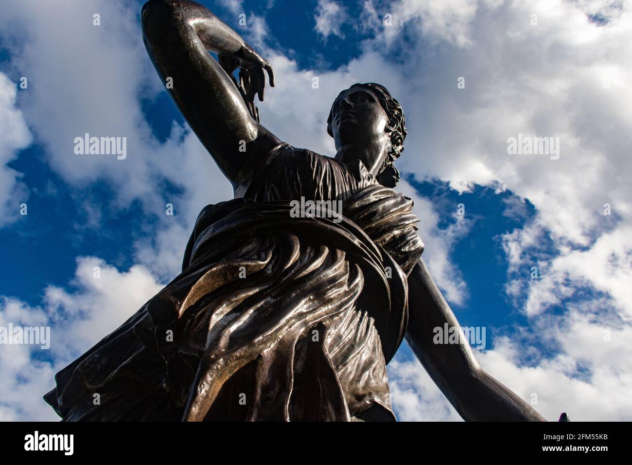 MAR DEL PLATA, ARGENTINA - Apr 25, 2021: Statue of the goddess Artemis ...