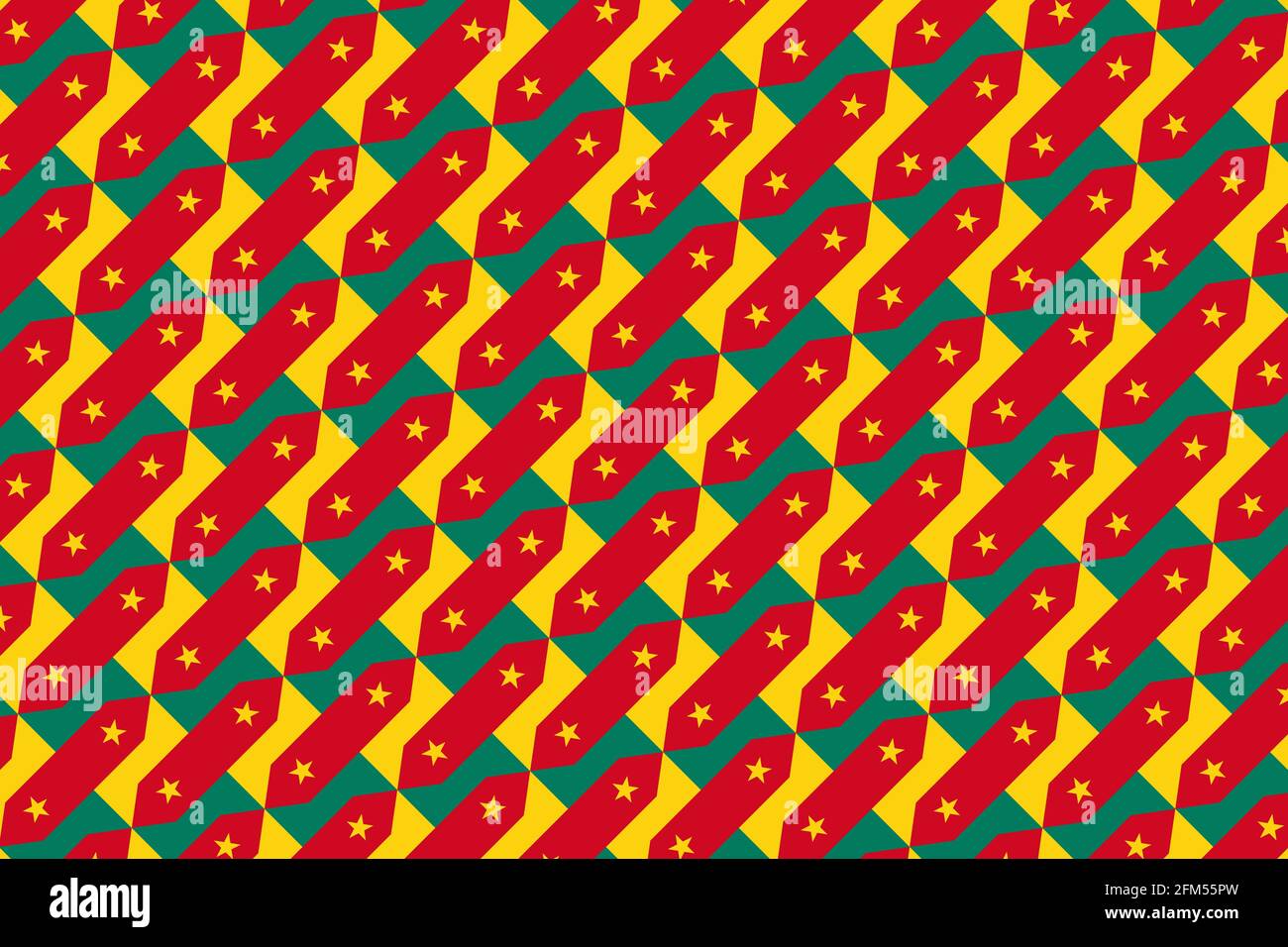 Simple geometric pattern in the colors of the national flag of Cameroon ...
