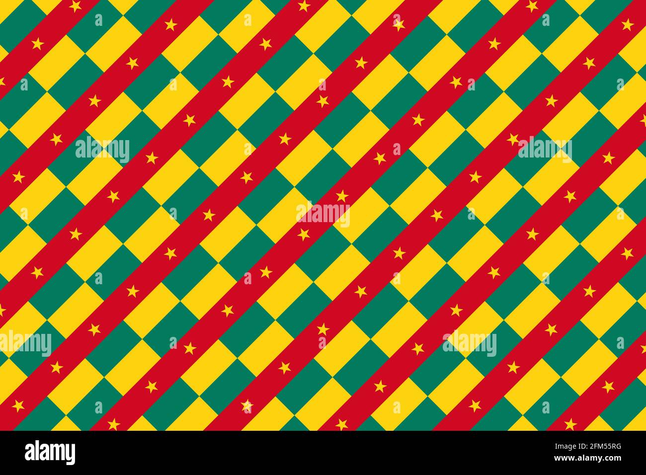 Simple geometric pattern in the colors of the national flag of Cameroon ...