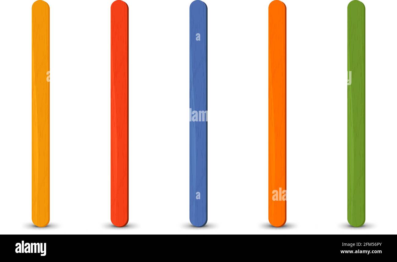 Set of realistic popsicle stircks. Ice lolly sticks, vector ...