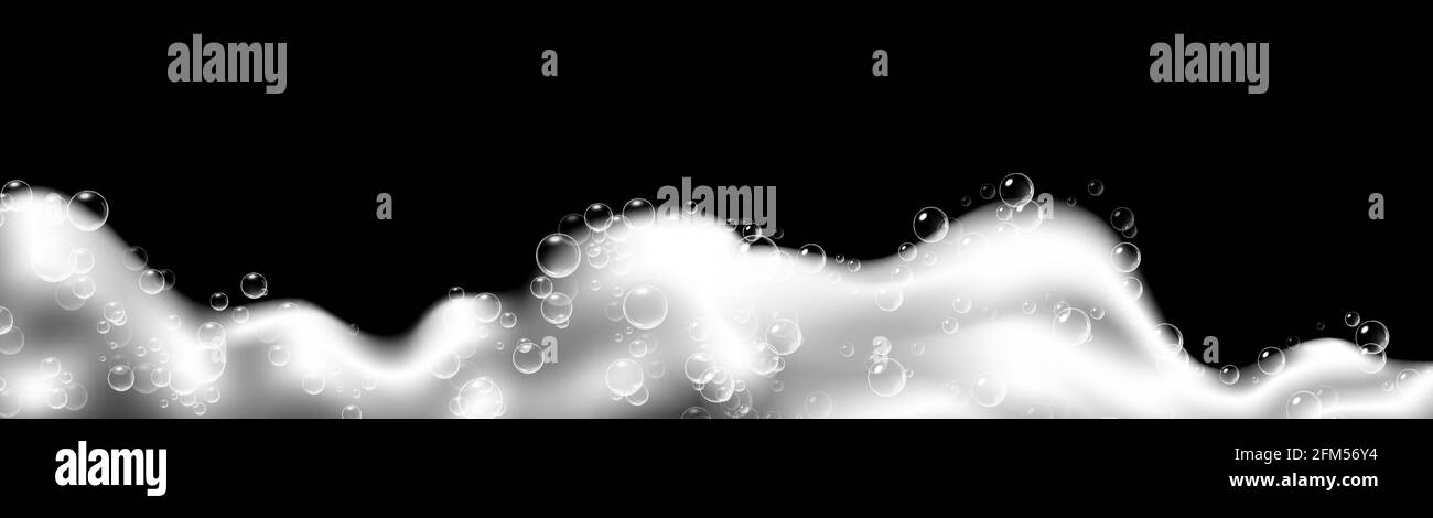 Realistic background with Soap foam. Bath laundry white bubbles ...
