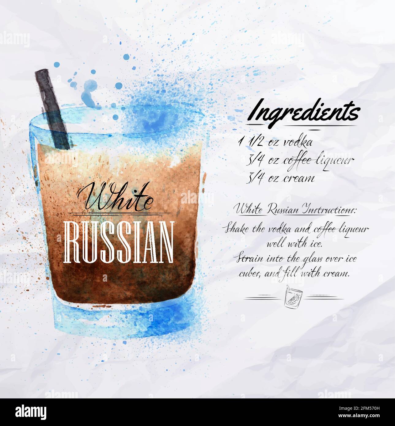 White russian poster food hi-res stock photography and images - Alamy