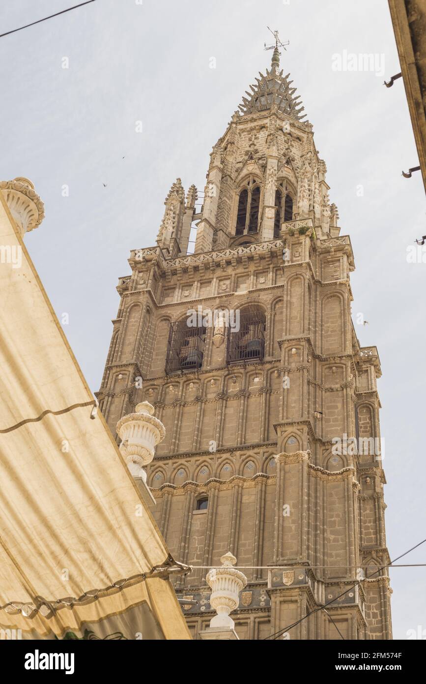 Low angle shot of the Primate Cathedral of Saint Mary of Toledo in ...