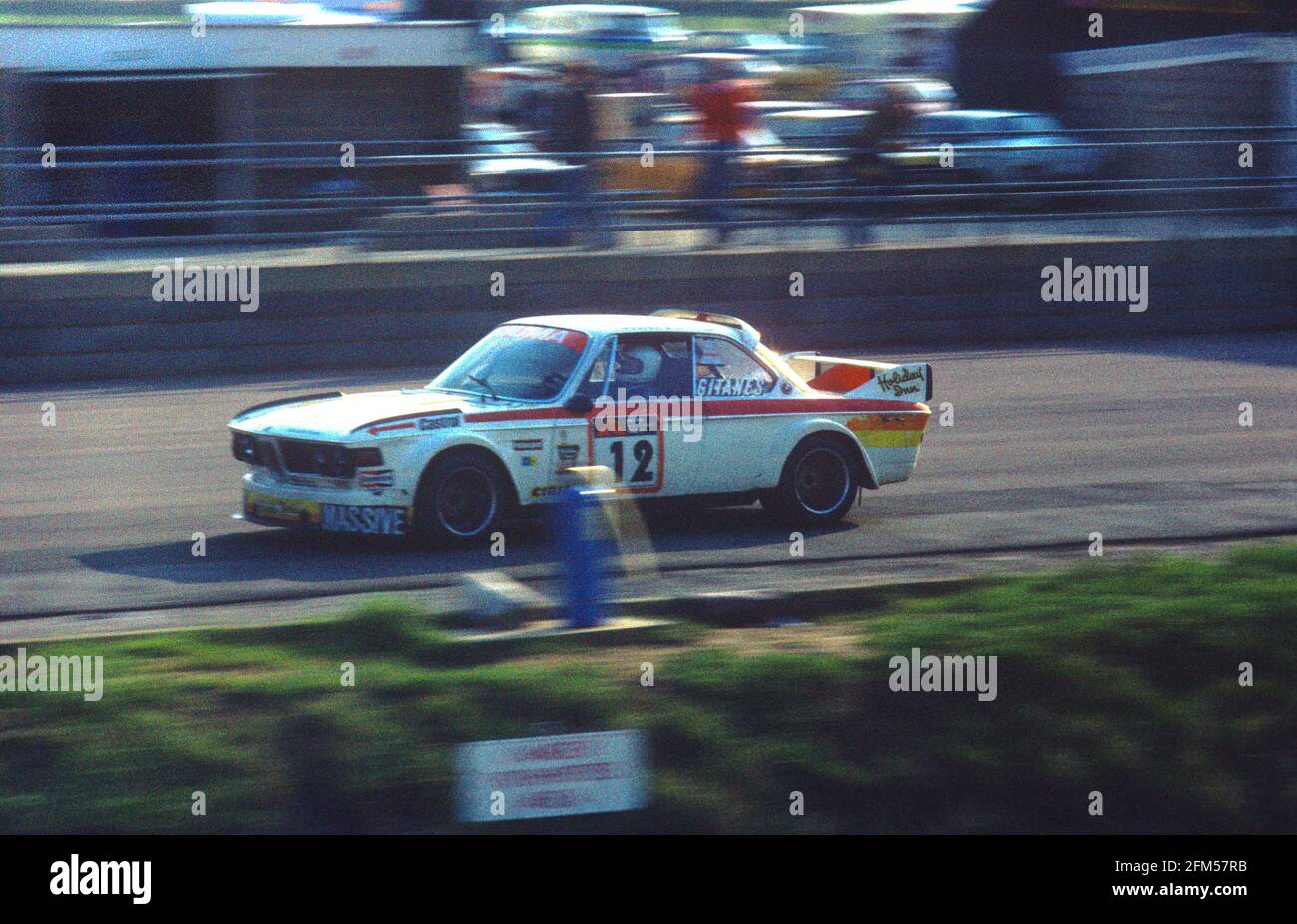 The Joosen - Witmeur - Corbislier BMW 3.0 CSL at speed during the 1976 ...