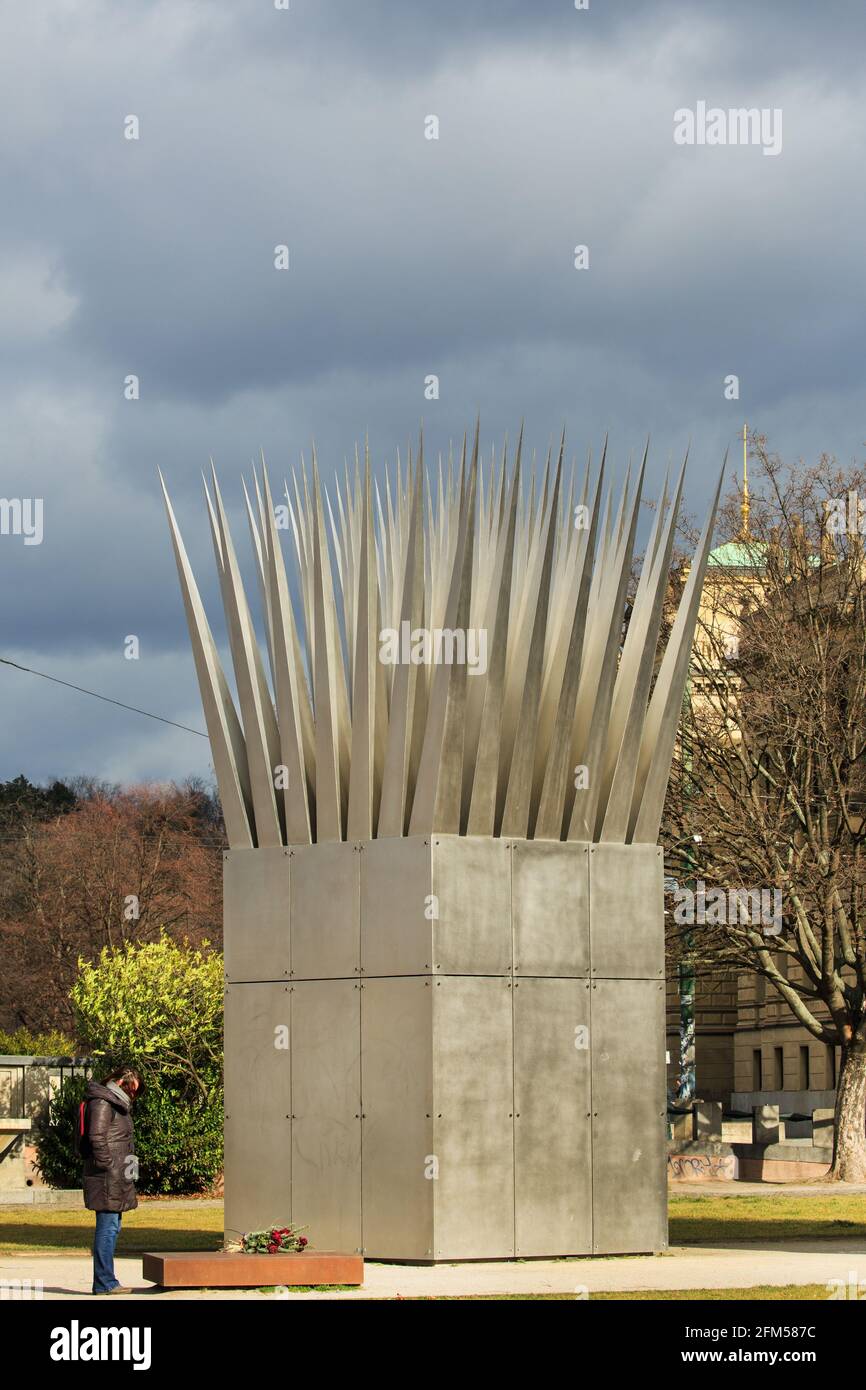 The Jan Palach Memorial Sculpture in Jan Palach Square, Prague, Czech ...