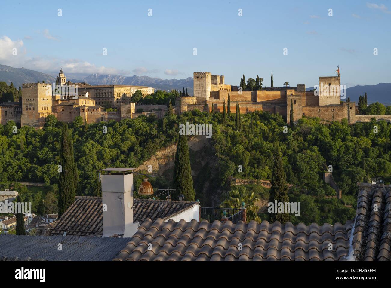 Amazing view of the iconic Alhambra Palace in Granada, Spain Stock ...