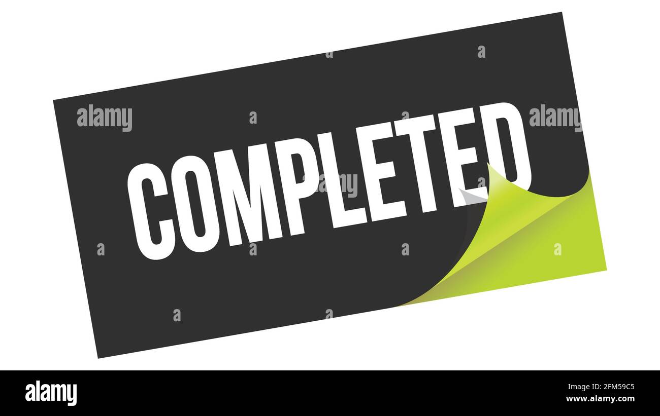 COMPLETED text written on black green sticker stamp Stock Photo - Alamy