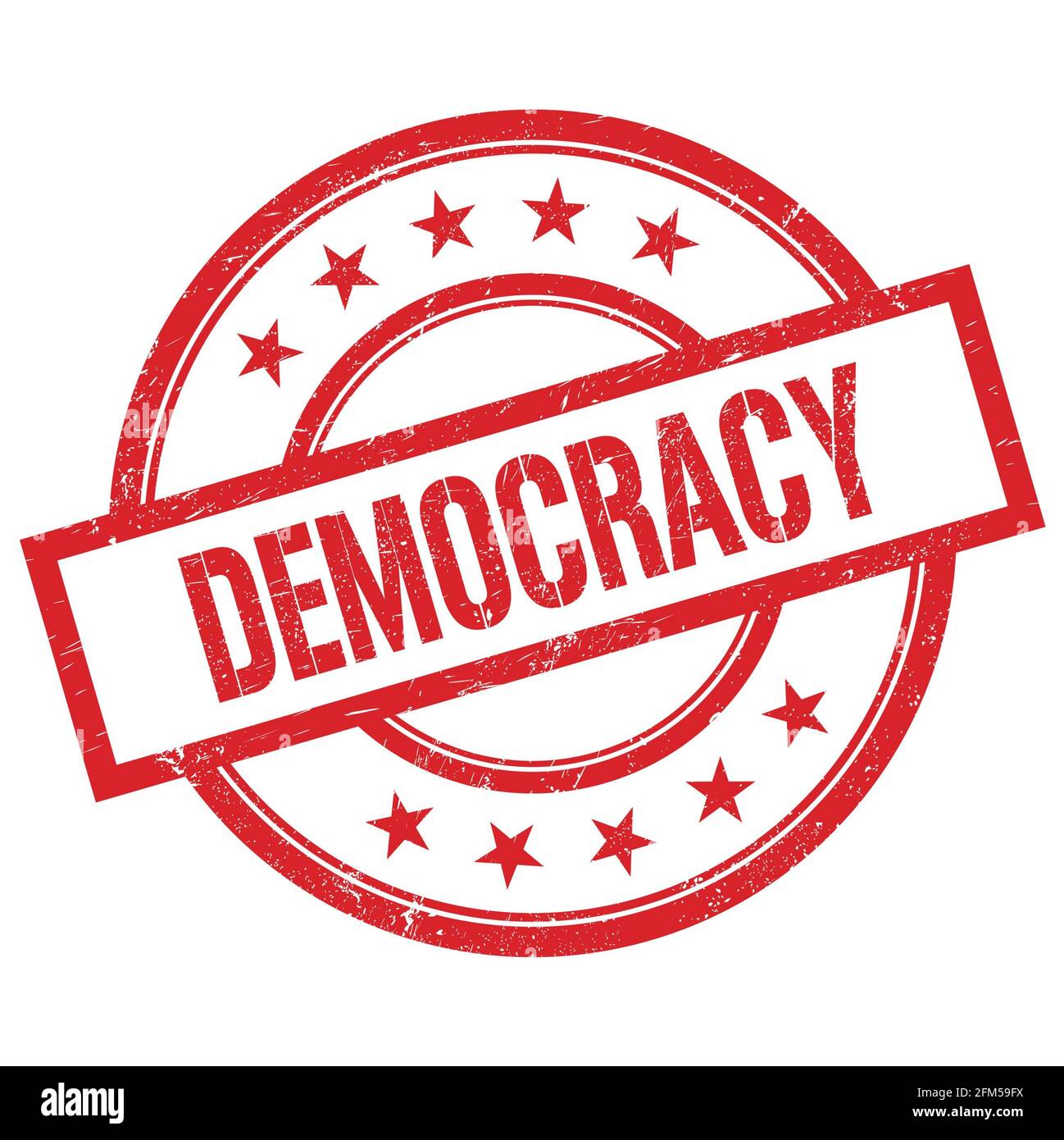 DEMOCRACY text written on red round vintage rubber stamp Stock Photo ...
