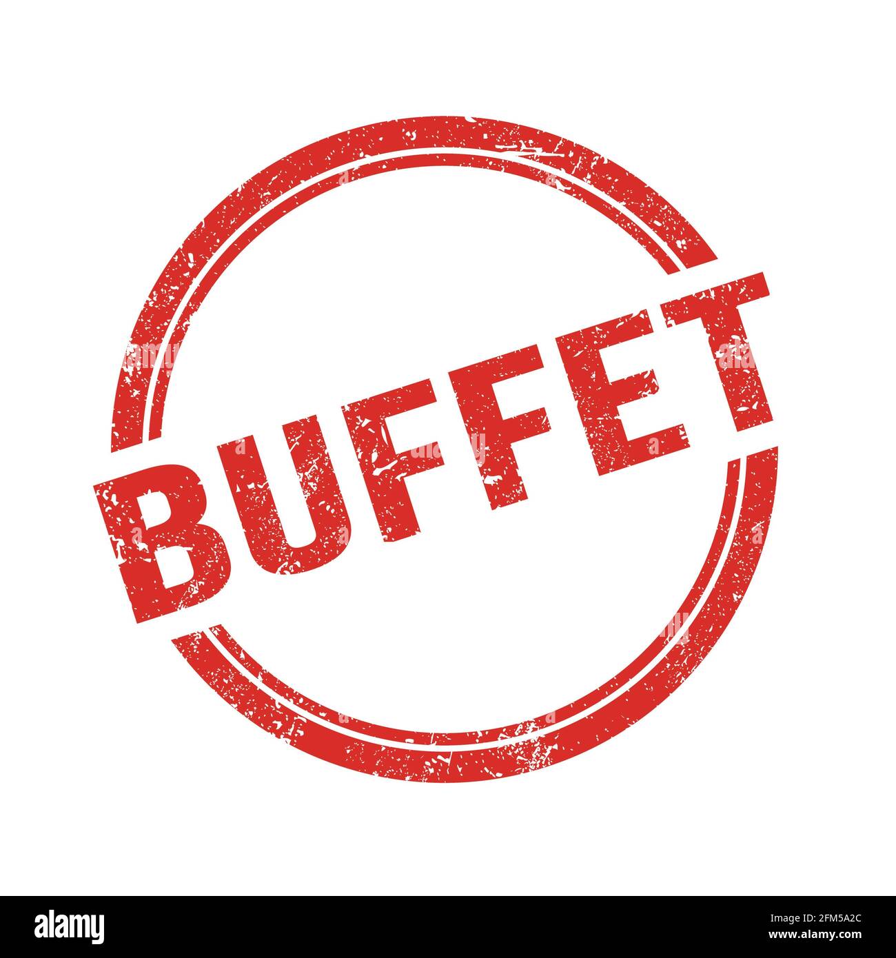 BUFFET text written on red grungy vintage round stamp Stock Photo - Alamy