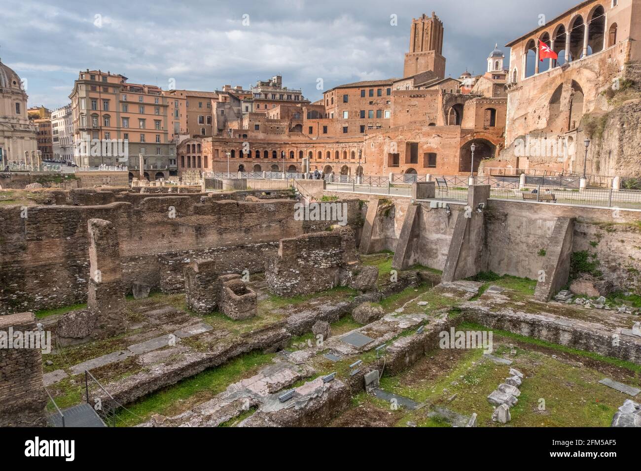 Beautiful view of Rome in Italy. The ancient historical ruins, famous ...