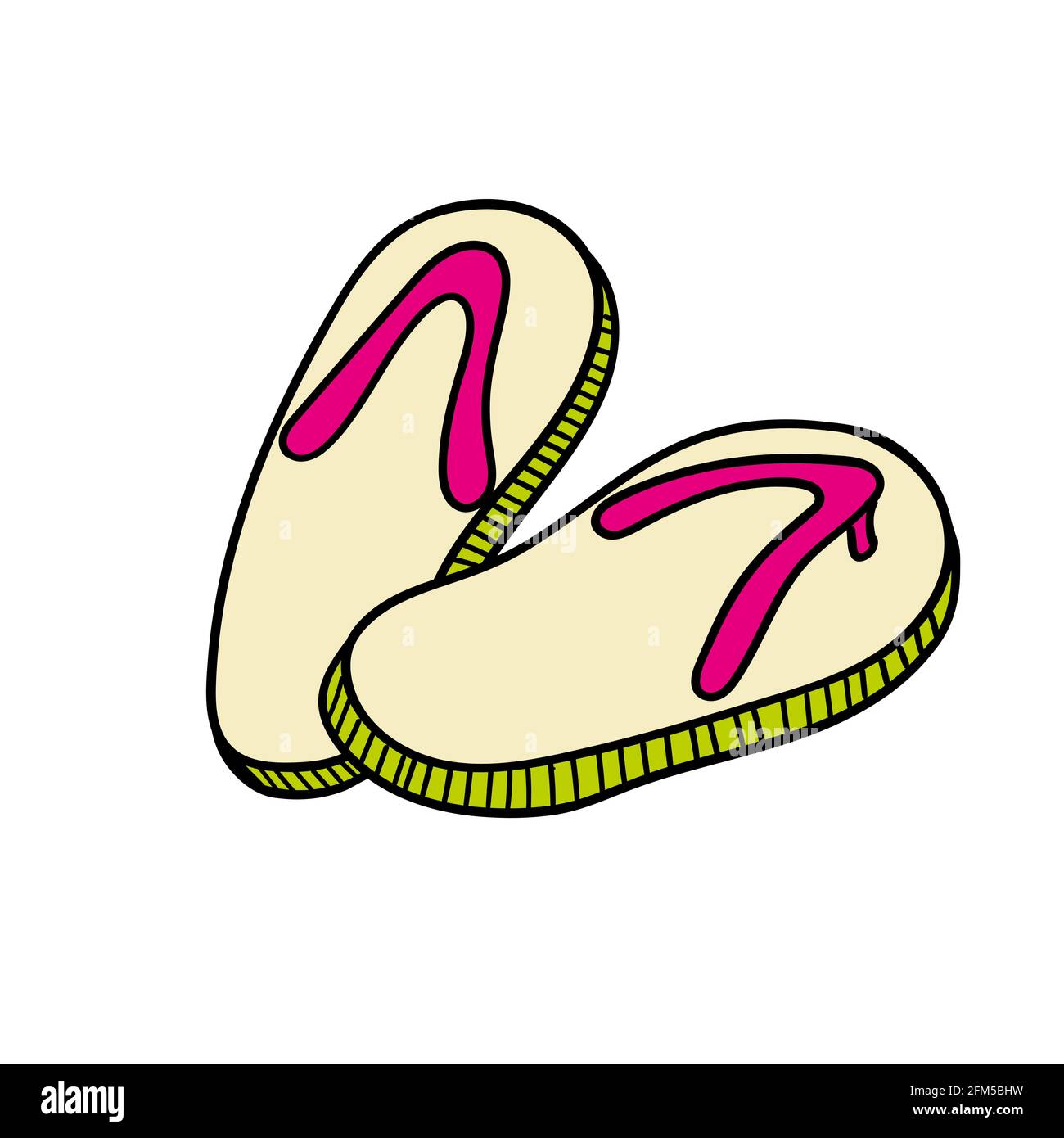 Hand drawn icon of flip flops in doodle style Stock Vector Image & Art ...