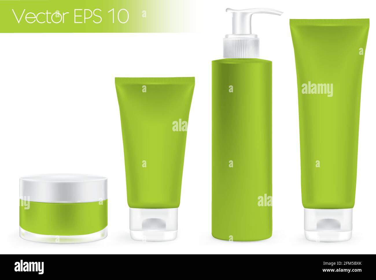 Packaging containers green color, package cream, Beauty products set ...