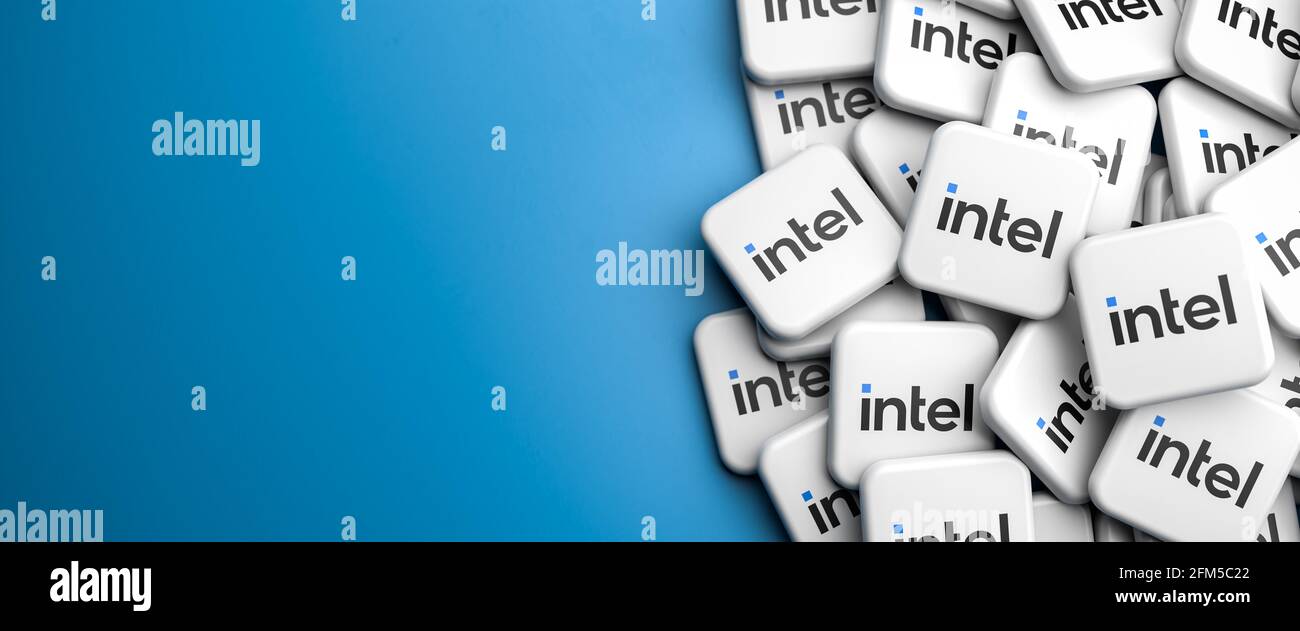 Intel logo hi-res stock photography and images - Alamy