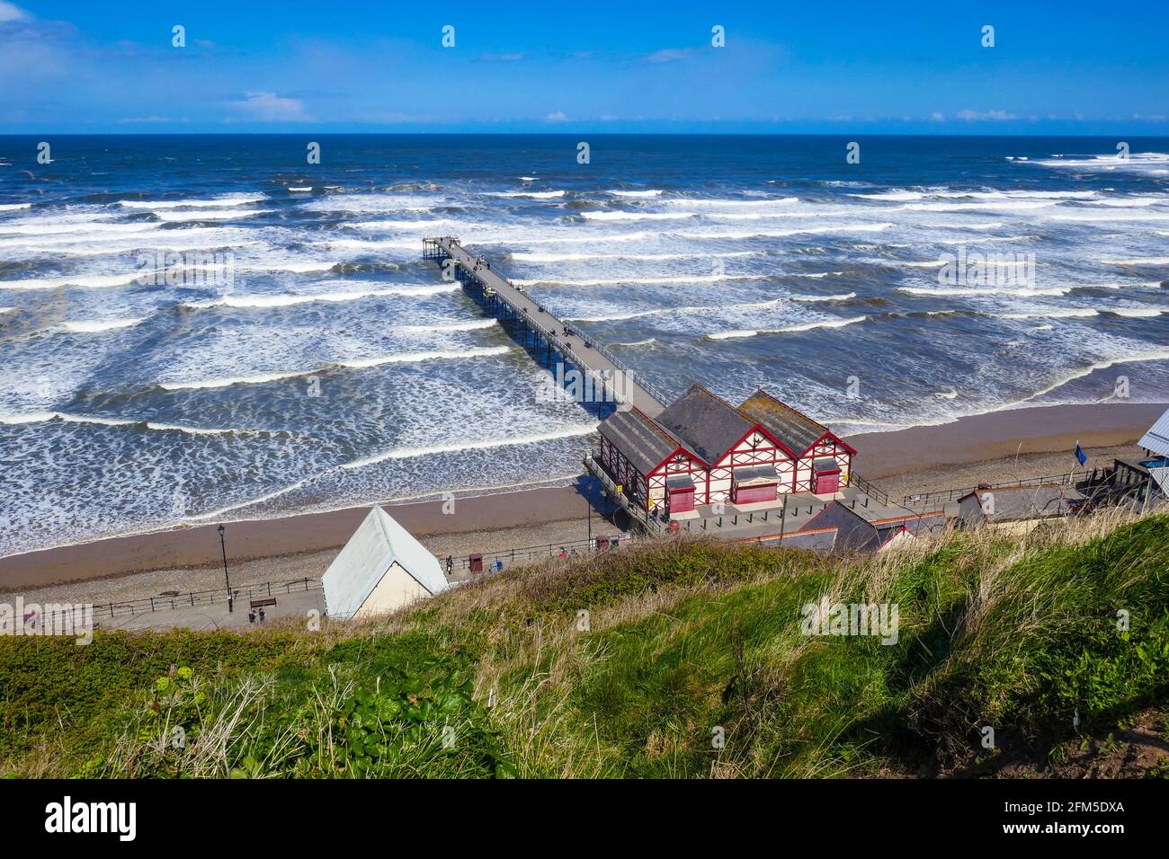 Saltburn by the Sea with pier, seaside resort, North Yorkshire, England ...