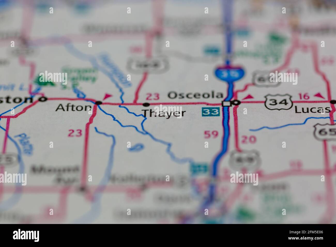 Thayer iowa map hi-res stock photography and images - Alamy