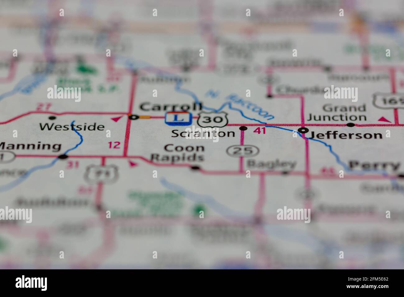 Scranton Iowa USA Shown on a Geography map or road map Stock Photo - Alamy