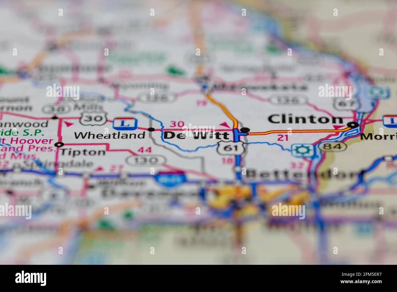 De Witt Iowa USA Shown on a Geography map or road map Stock Photo - Alamy