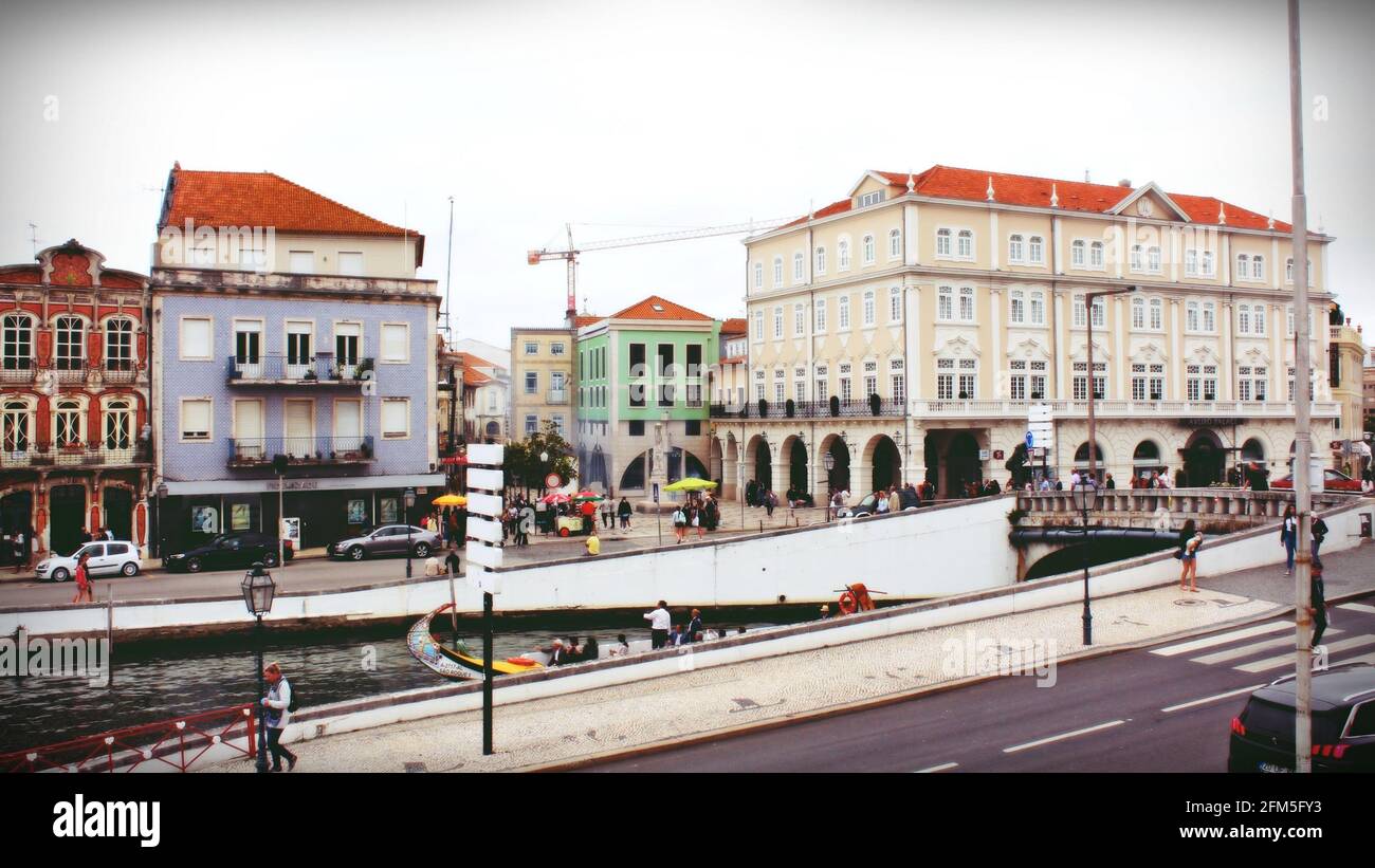 Partial view of a tourist spot in the city center region of Aveiro ...