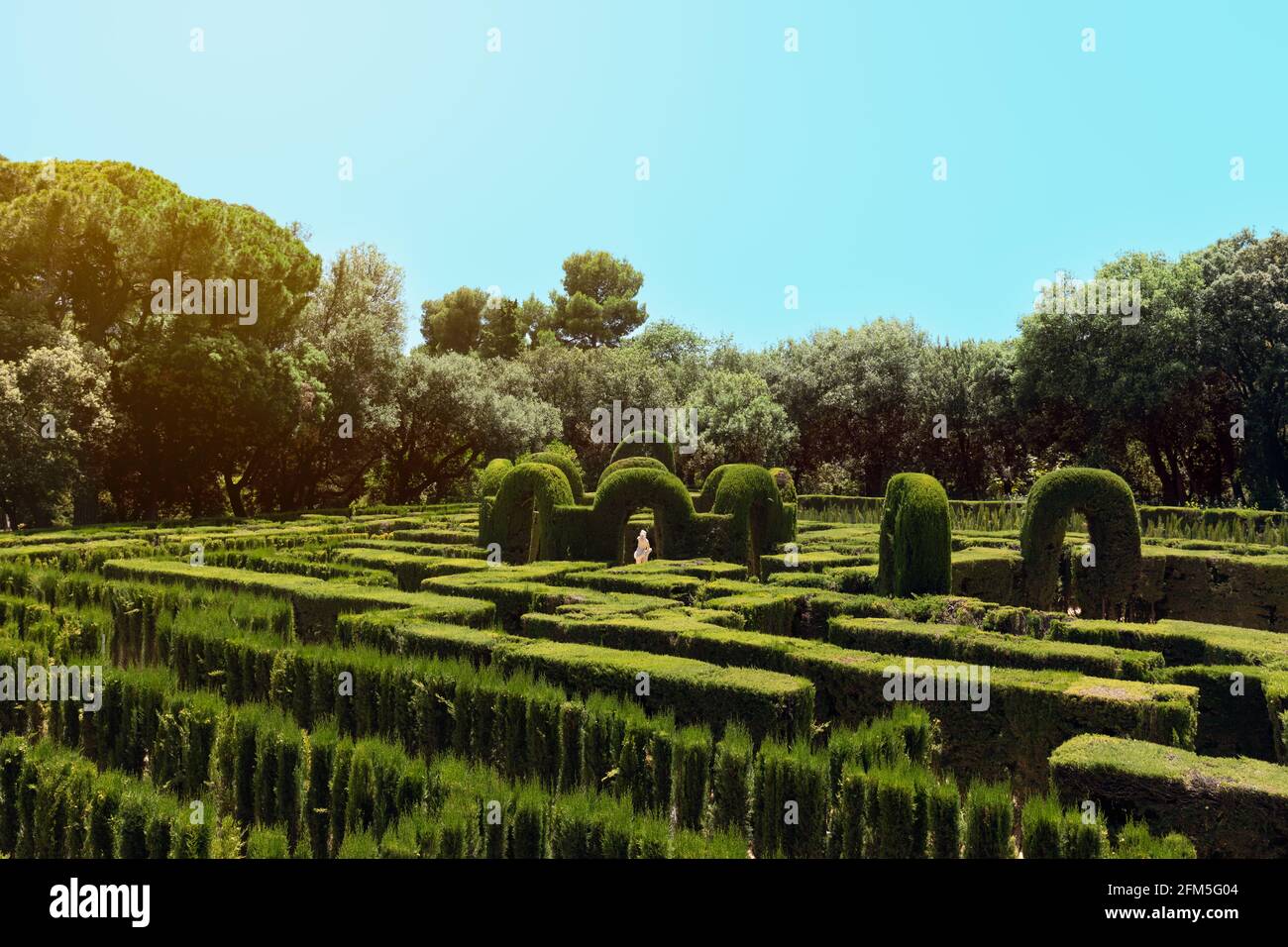 Famous labyrinth in Park of the Labyrinth of Horta (Parc del Laberint d ...
