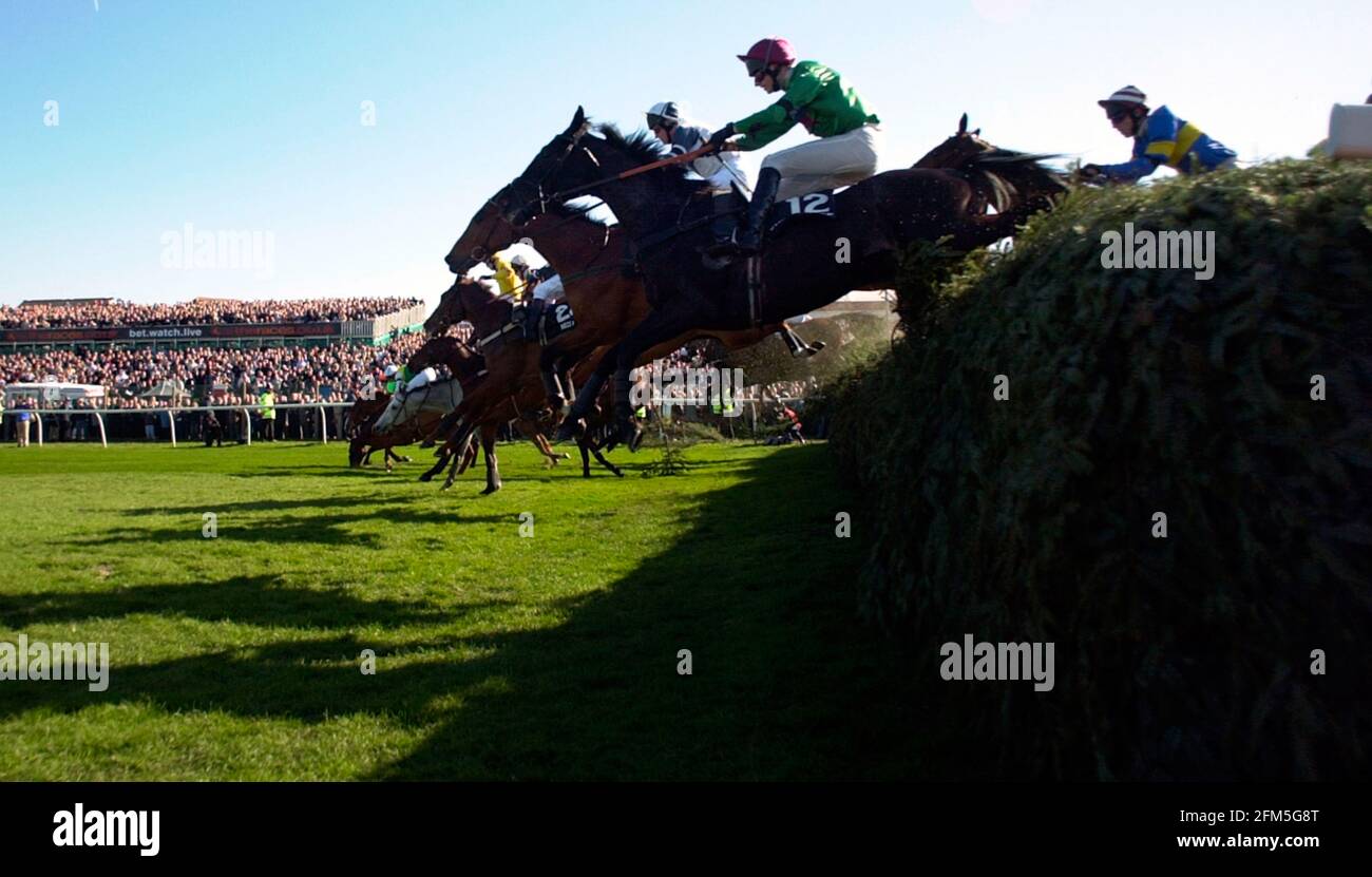 RACING GRAND NATIONAL DAY AT AINTREE 6/4/2002 1ST FENCE PICTURE DAVID ...