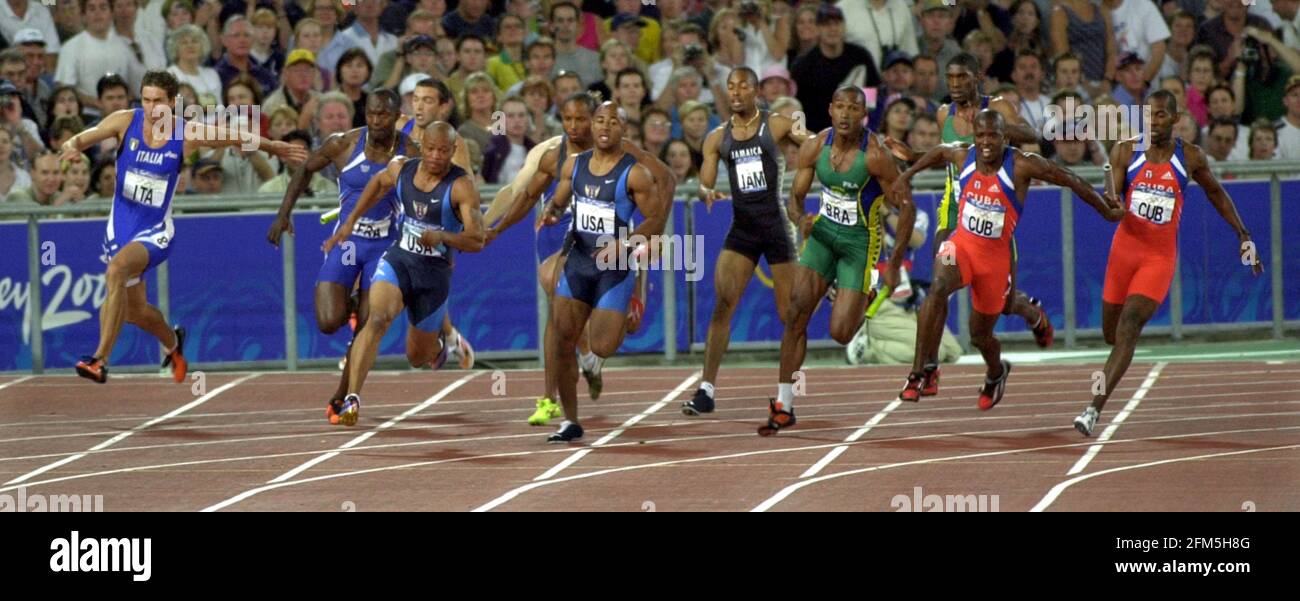Sydney Olympic Games September 2000 4 x 100m relay team last change ...