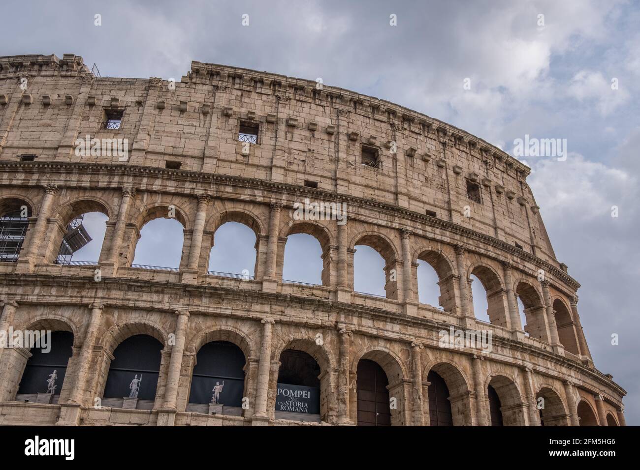 Beautiful view of Rome in Italy. The ancient historical ruins, famous ...