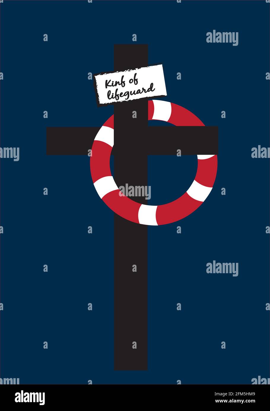 illustration of a lifeline on a cross for the idea that Jesus can save ...
