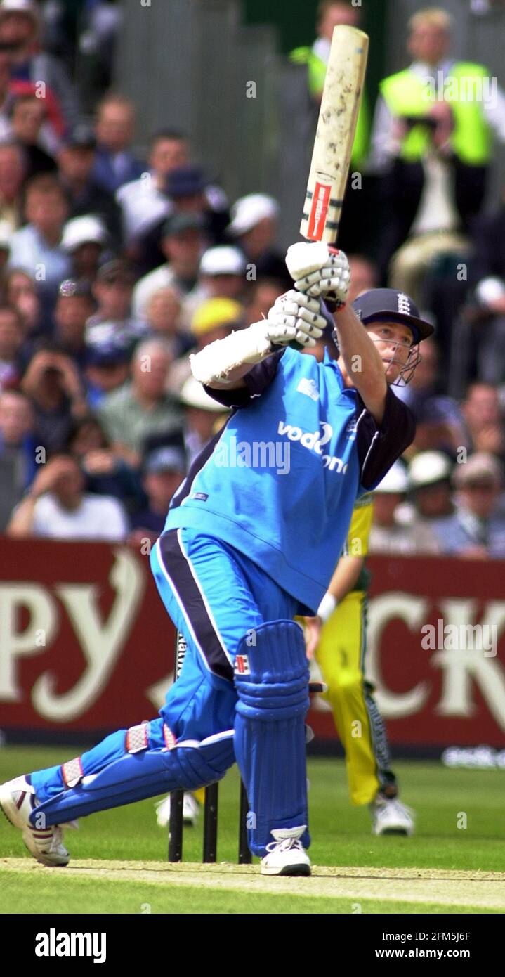 NICK KNIGHT STRIKING THE BALL JUNE 2001 IN THE NATWEST SERIES TROPHY ...