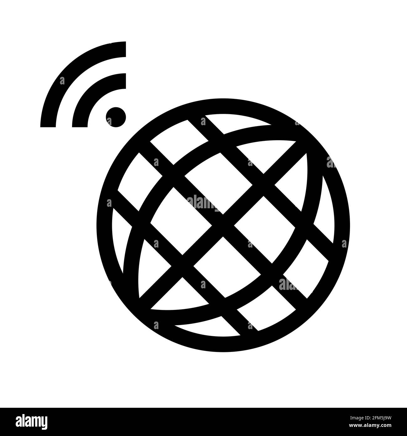 Planet earth and global internet. Wifi connection. Outline illustration ...