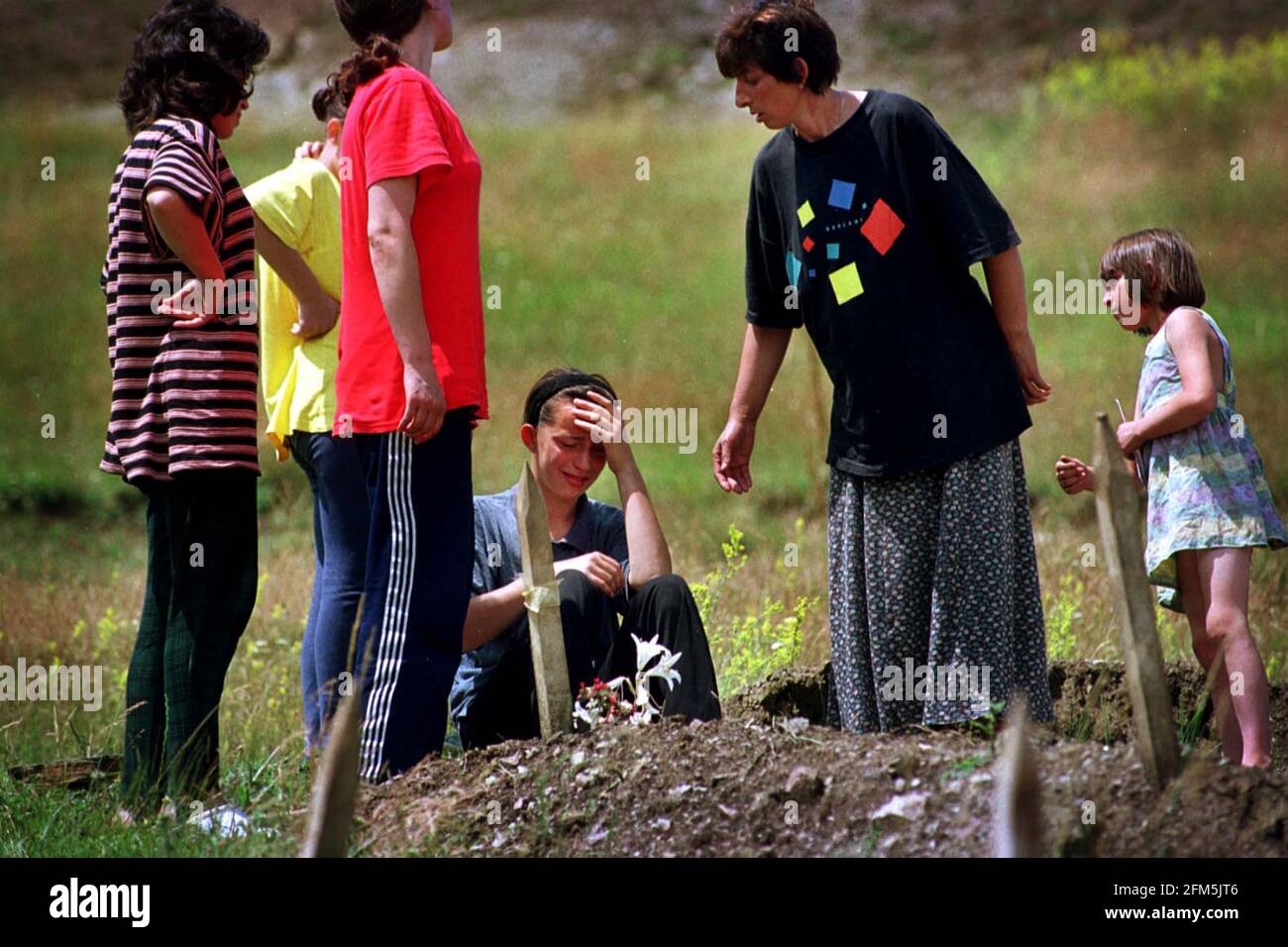 Relatives of victims of the Racak massacre June 1999 grieving for their ...