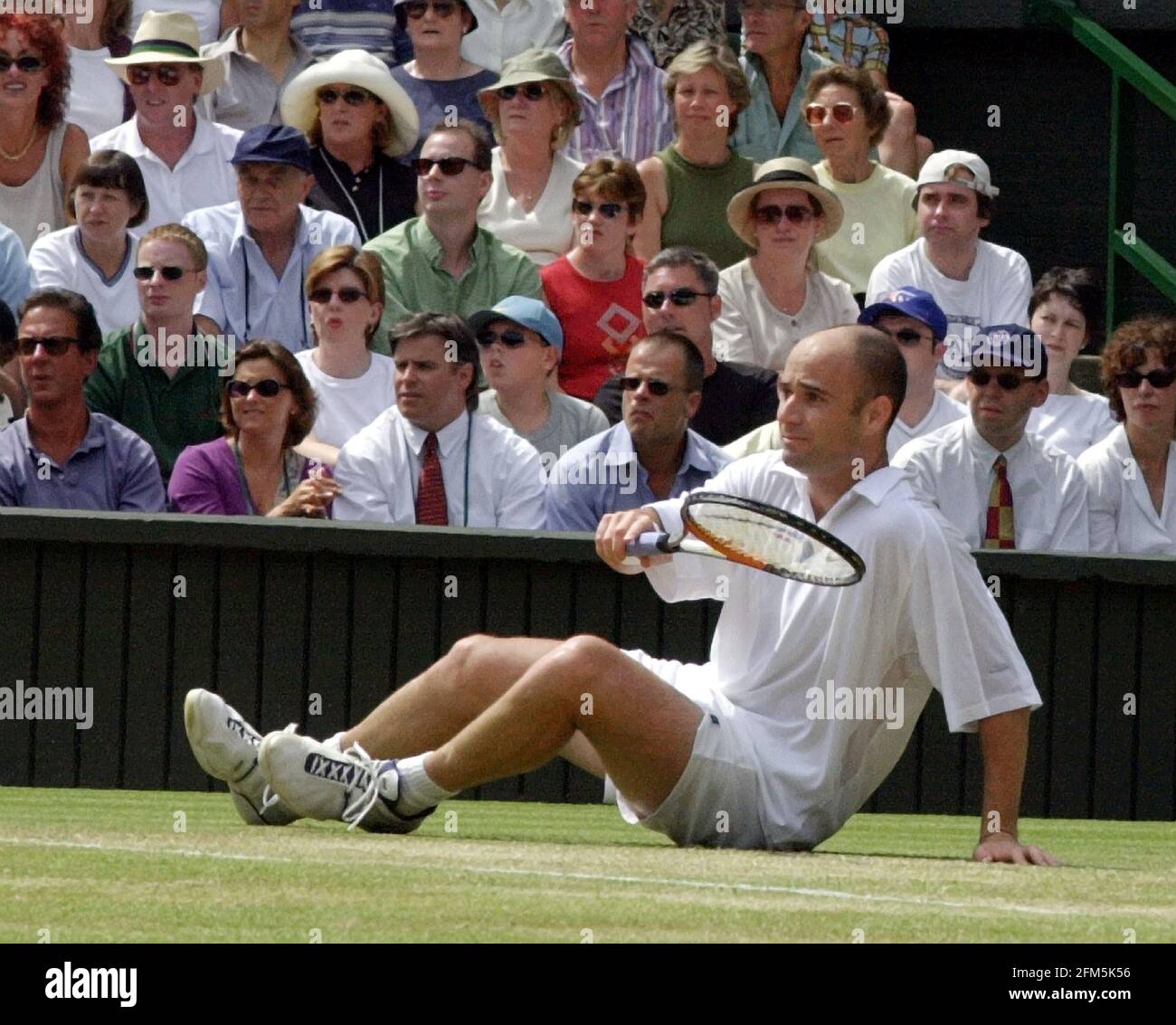 Wimbledon Tennis Championships July 2001 Andre Agassi v Pat Rafter Semi ...