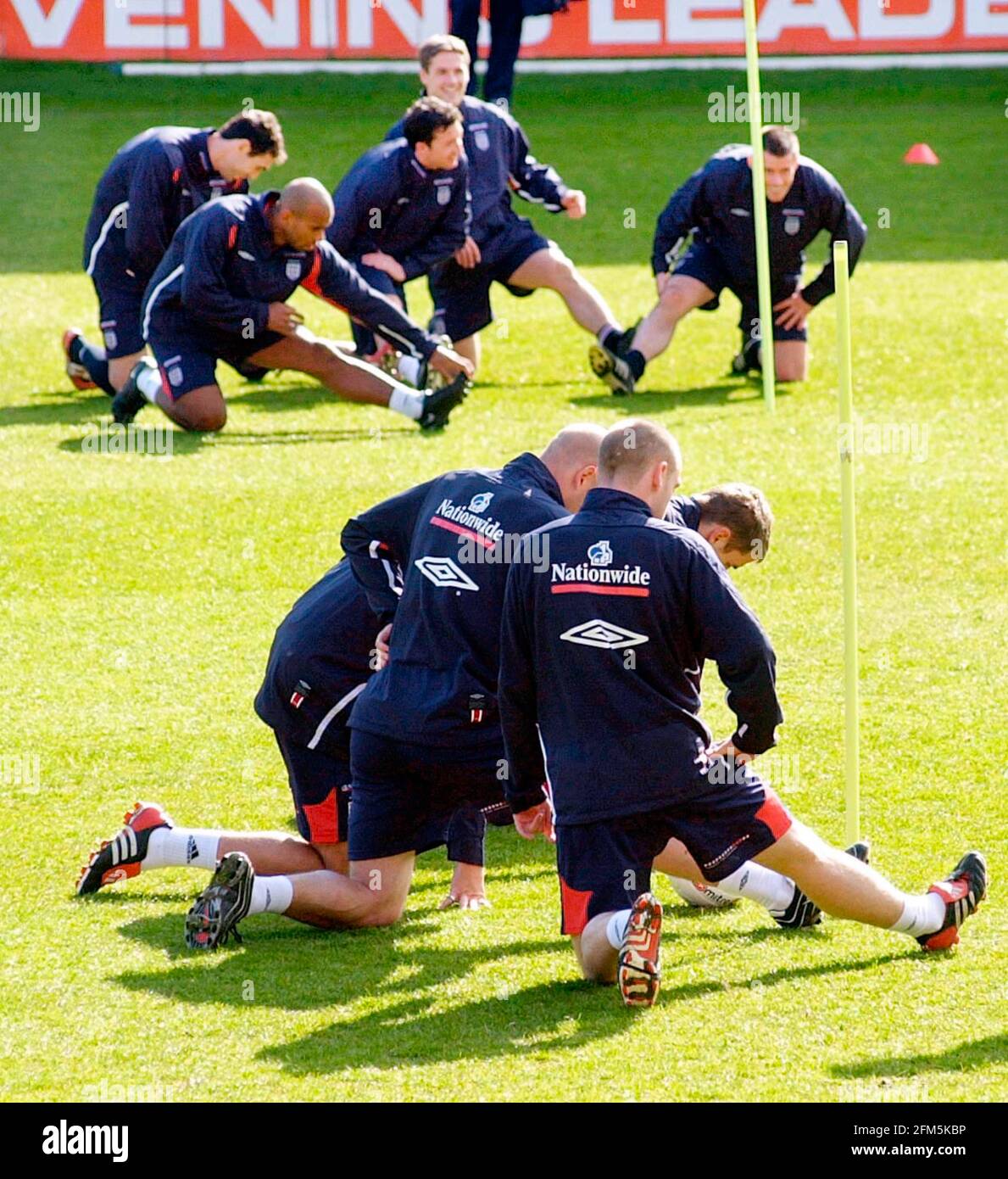ENGLAND FOOTBALL TEAM TRAINING AT WRTEXHAM F.C. 16/4/02 PICTURE DAVID ...