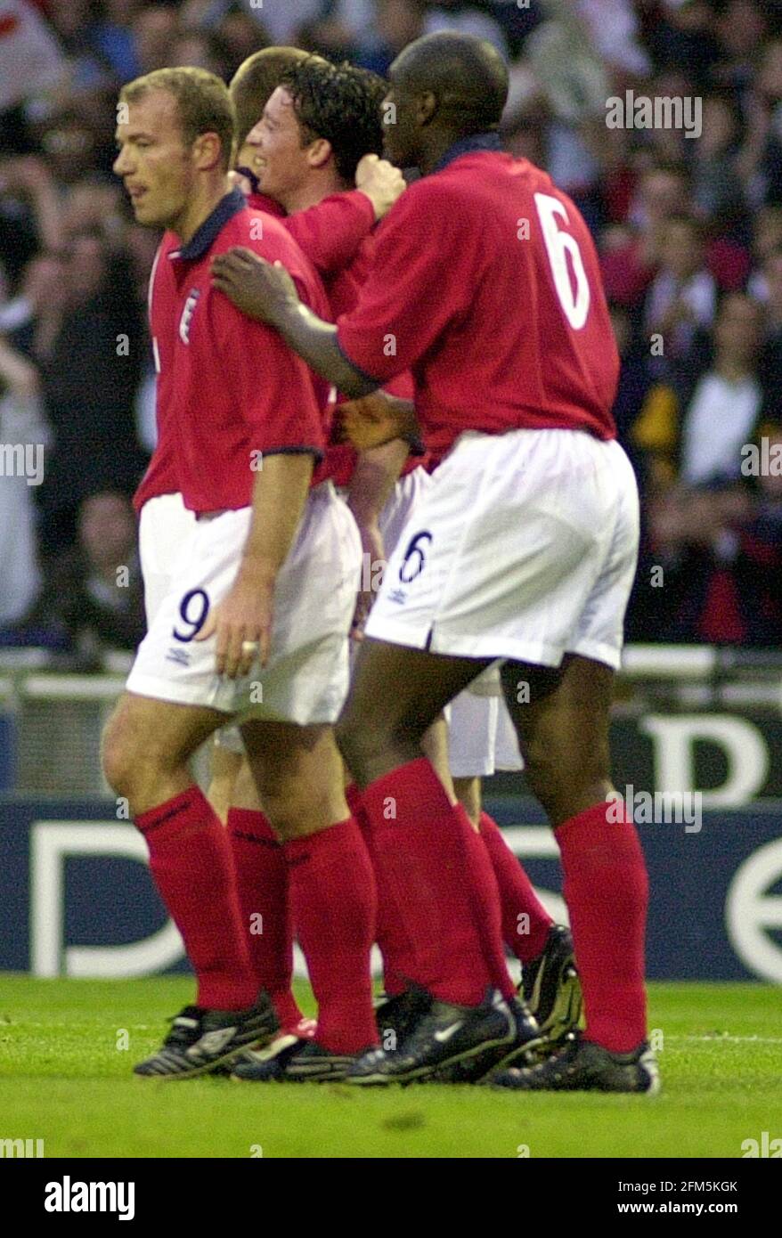England v Ukraine Football May 2000 Robbie Fowler celebrates after ...