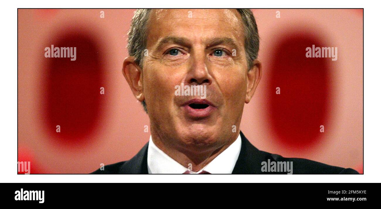 Tony Blair speaks to the Labour conf in Brighton Gordon pic David ...