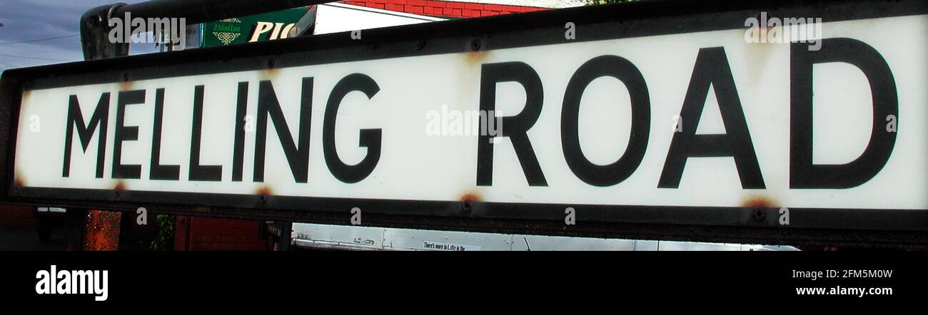 Melling Road April 2001 Road which goes across Aintree Racecourse Stock ...