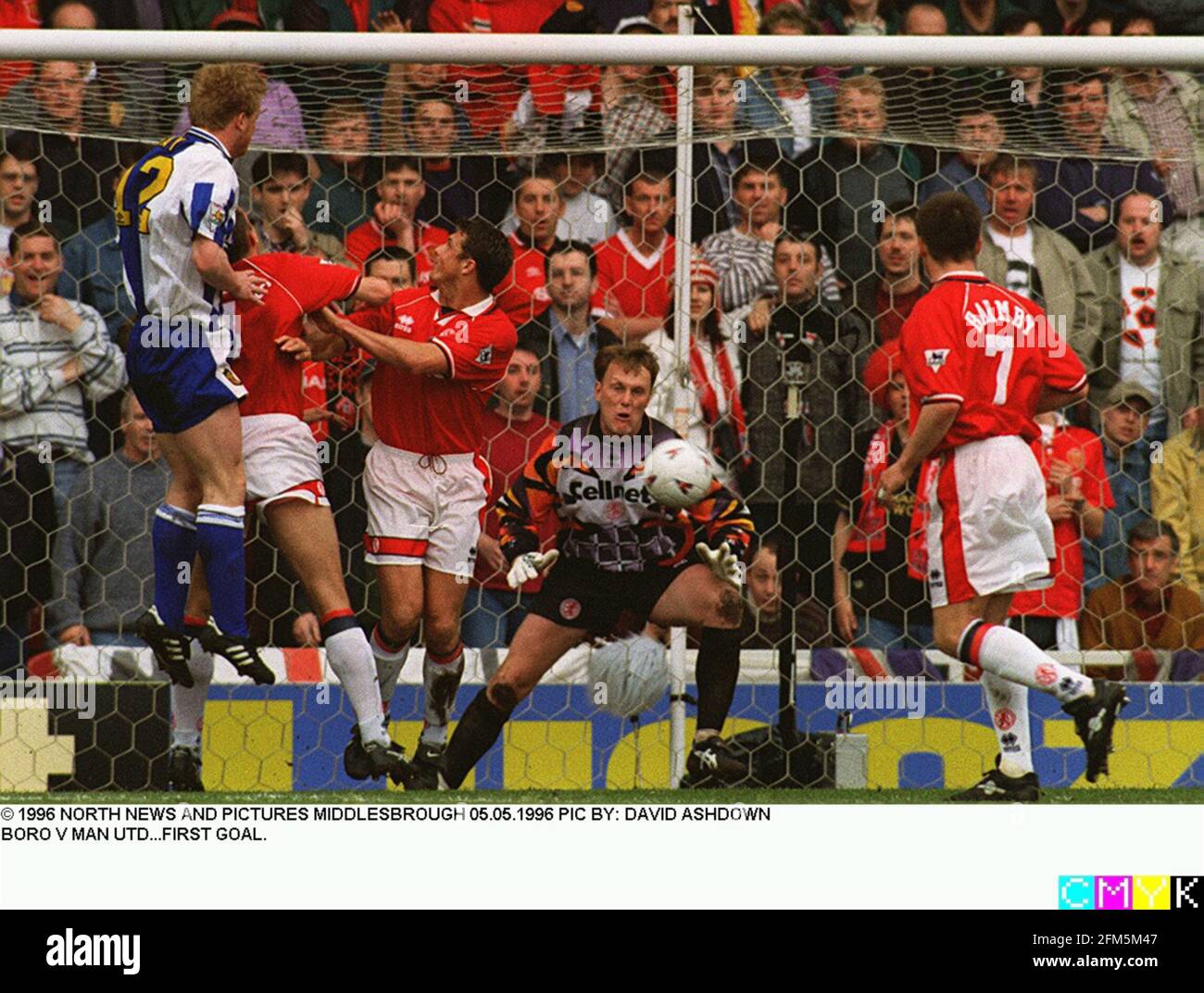 David May Manchester United Football Player scores a goal with a header ...