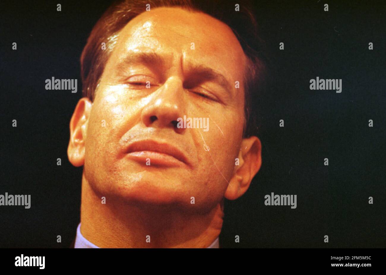 Michael Portillo looking very serious at the Conservative Party ...