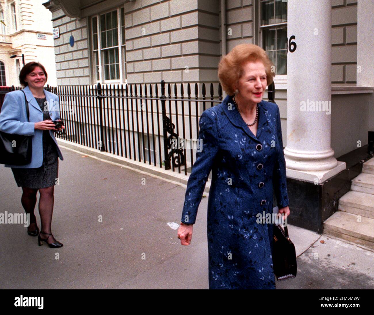 Baroness Thatcher arriving for work at her london office today, her ...