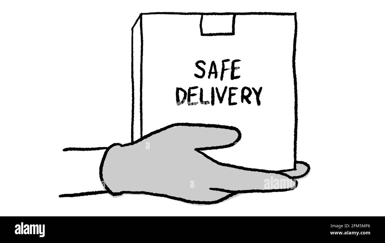 safe delivery icon animation in whiteboard style, ideal footage for ...