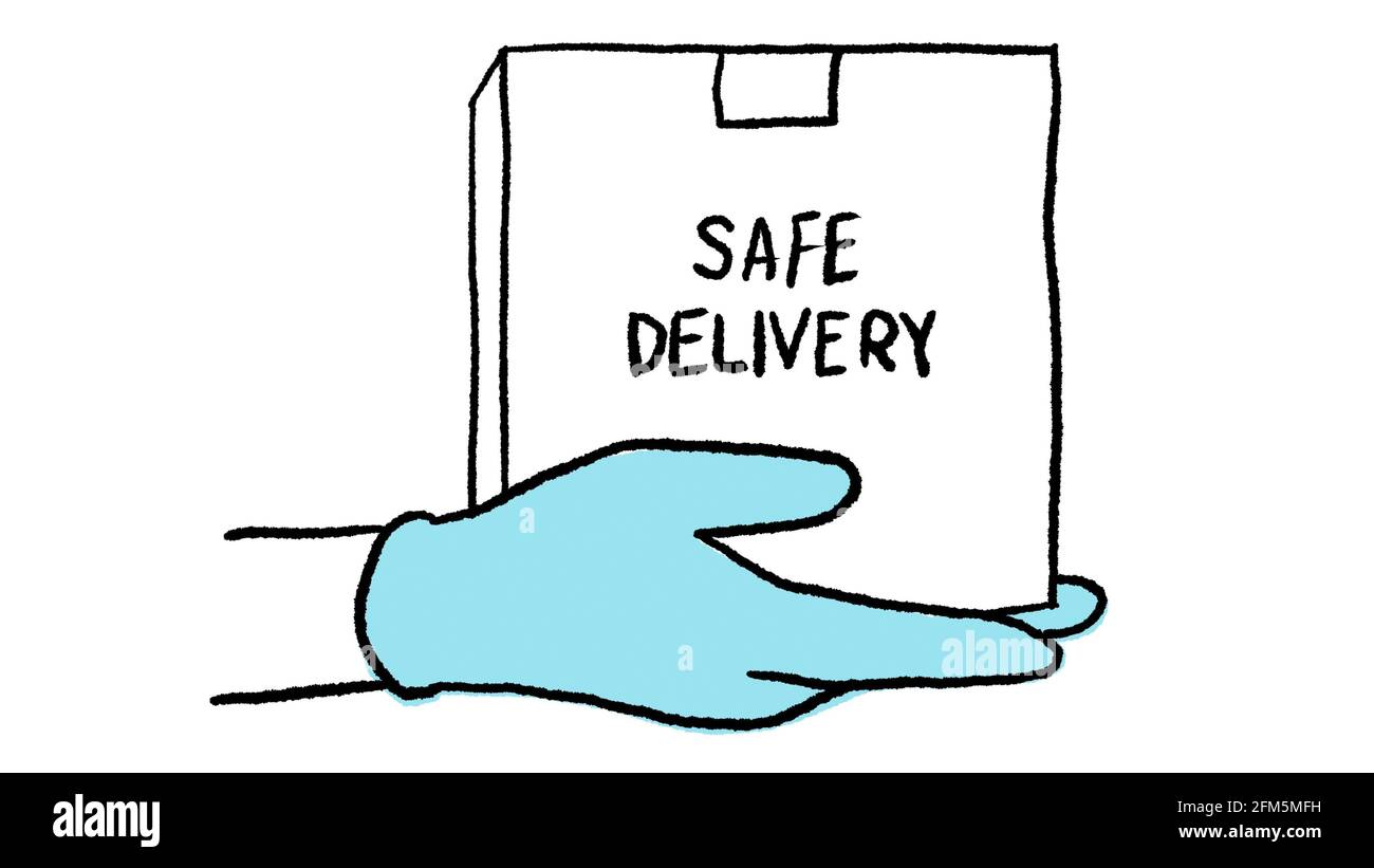 safe delivery icon animation in whiteboard style, ideal footage for ...