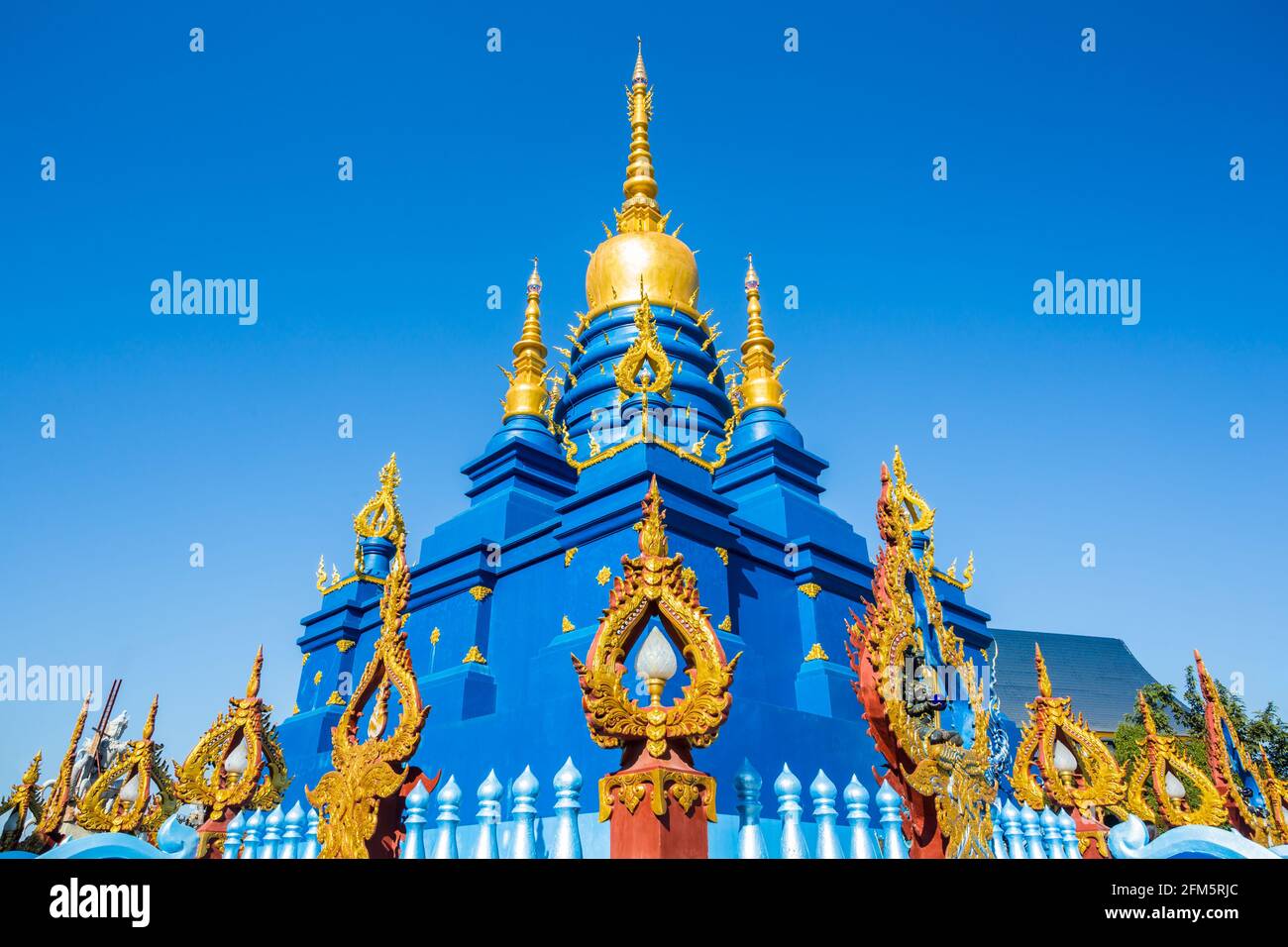Beautiful of blue temple Wat Rong Sua Ten the amazing temple at ...