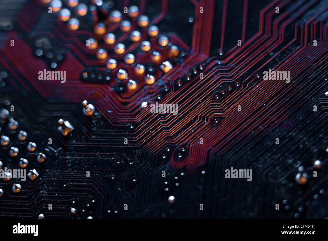 Microchips, computer boards, close-up, low depth of field ...