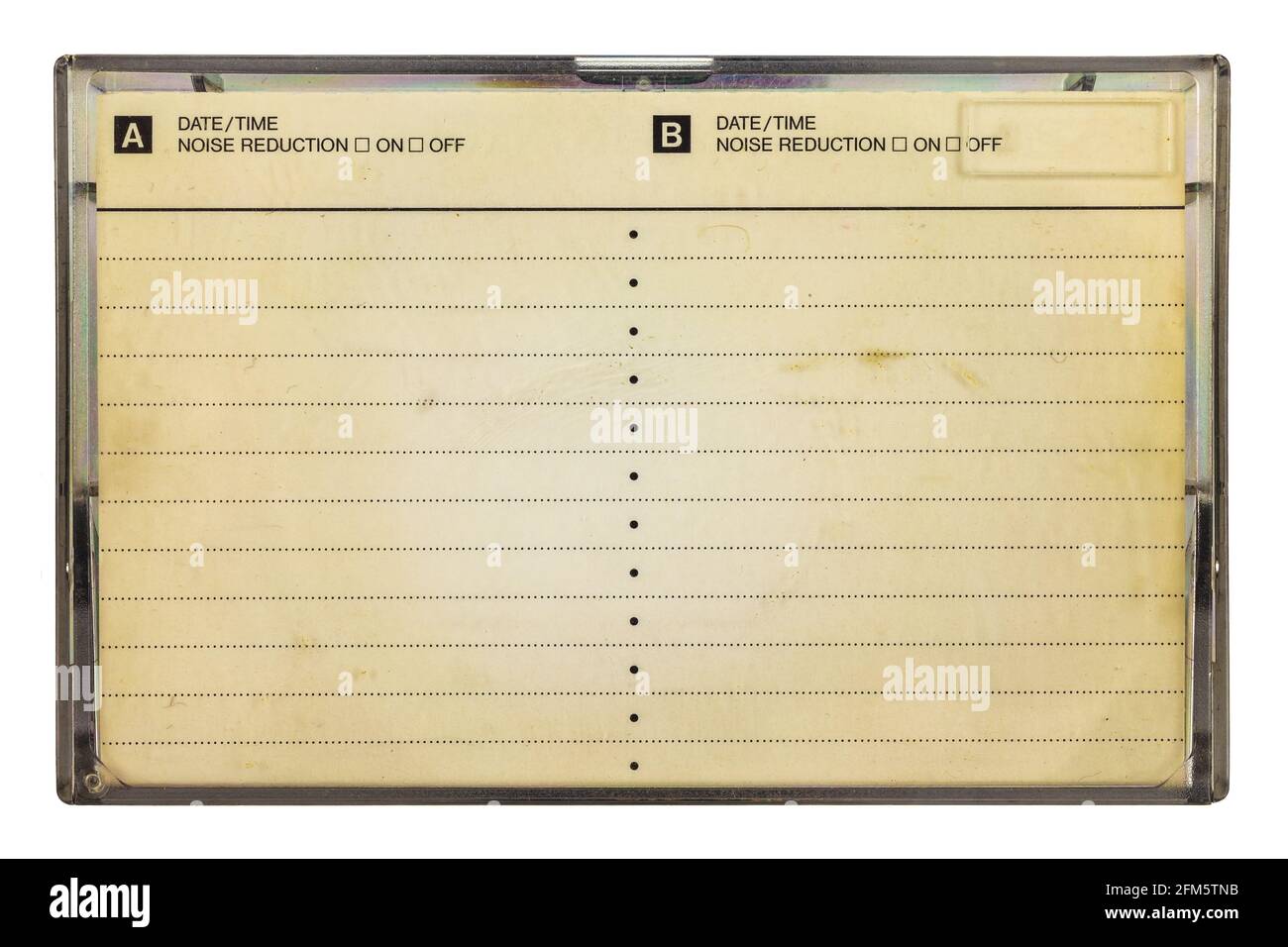 Vintage box for a compact cassette with copy space isolated on a white ...