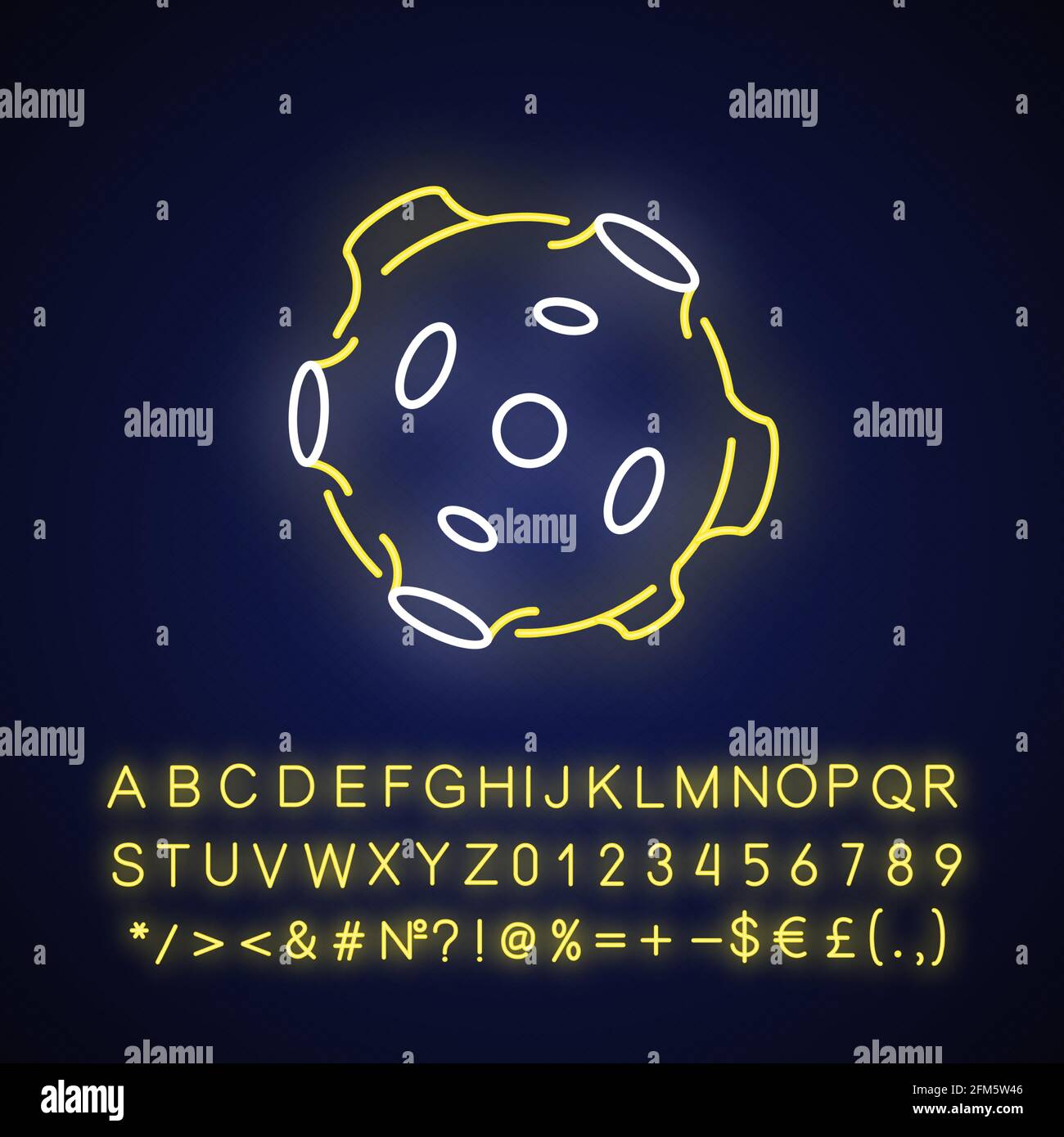 Bright neon moon Stock Vector Images - Alamy