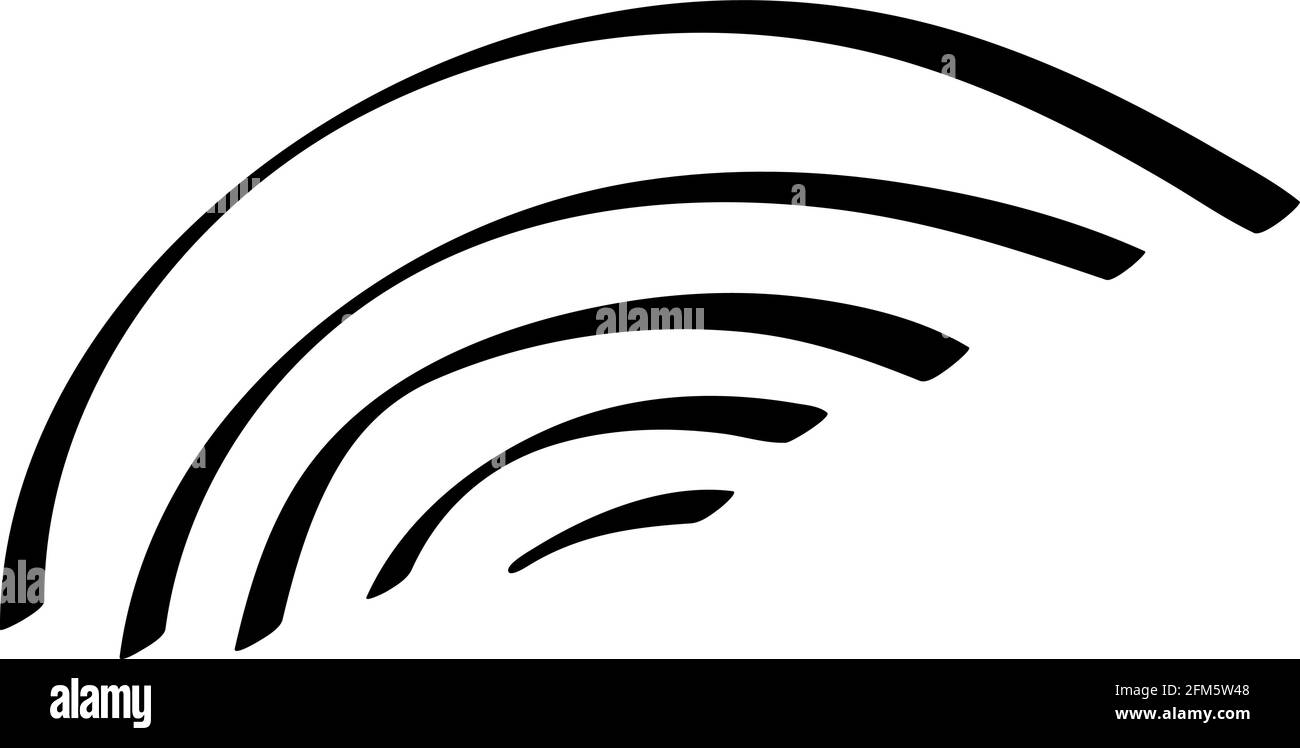 Outline rainbow icon. arc line set. communication signal strength ...